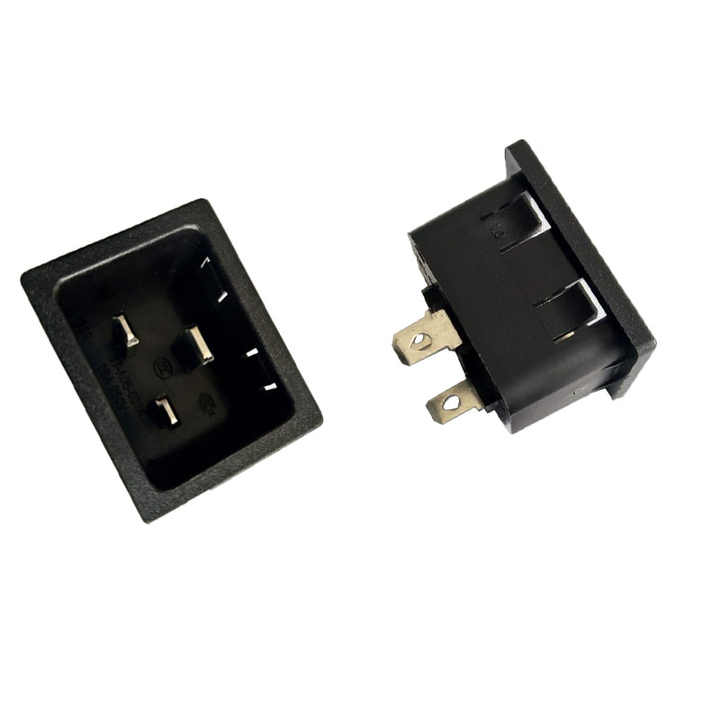 Black 16A 250V IEC C20 Universal Snap-in Adaptor Plug Connector Socket ...