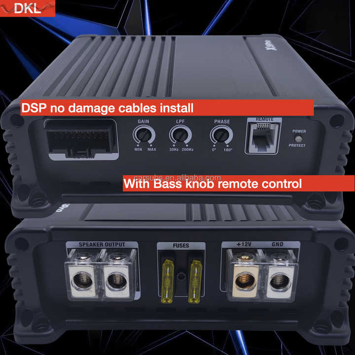 Car Android Amplifier Mono RMS 500W Bass Amp Input Output Peak 1000W 2 ...