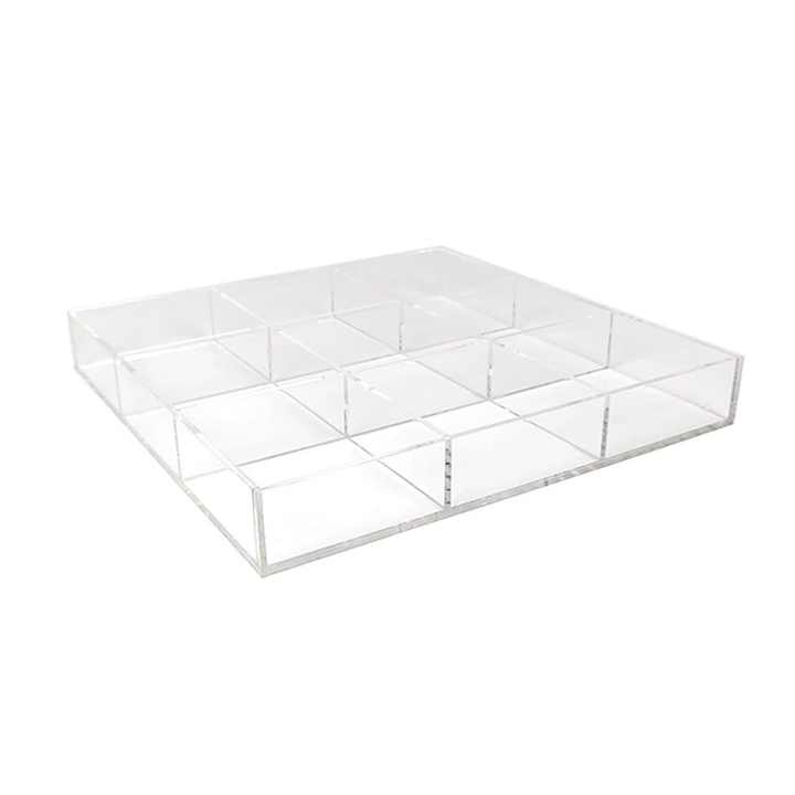Acrylic Compartment Storage Box Custom Multi Compartment Transparent ...