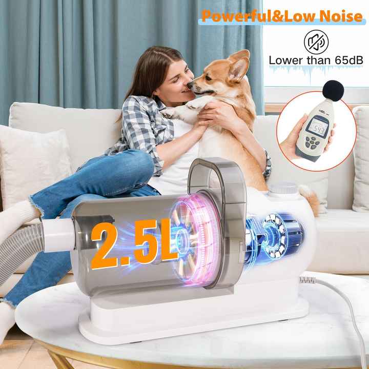 All-in-One Krypton Multi-Functional Pet Hair Trimmer Set Cat Dog Vacuum ...