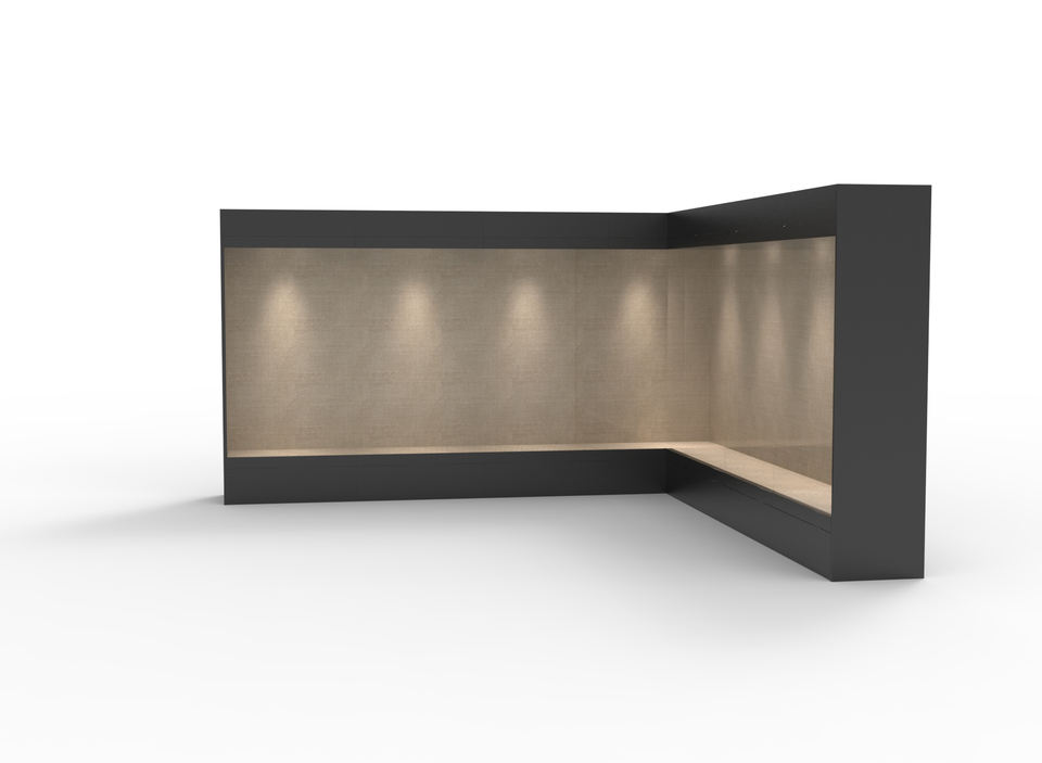 Lastronics L-shaped Display Cabinet with LED Spotlight for Shopping ...