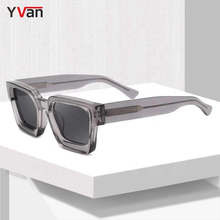 Yvan Mens Women Luxury Fashion Square Thick Frame Sun Glasses