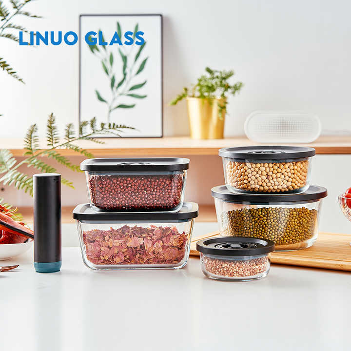 Linuo Microwave Oven Freezer Safe Kitchen Pantry Glass