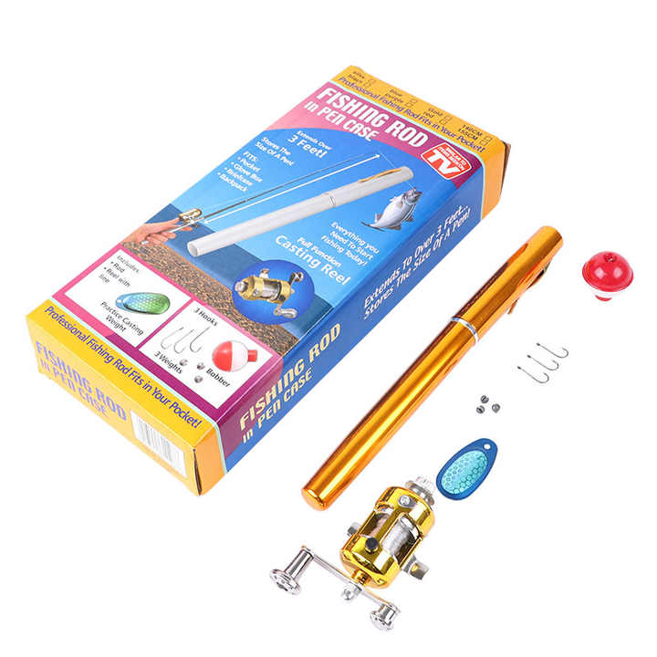 Unionpromo Aluminum Portable Pocket Fishing Pen Rod