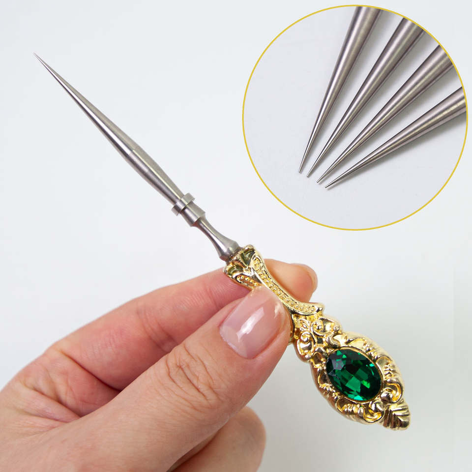 Durable Mini Portable Simple Vintage Carved Handle Sewing Awl Sharp ...