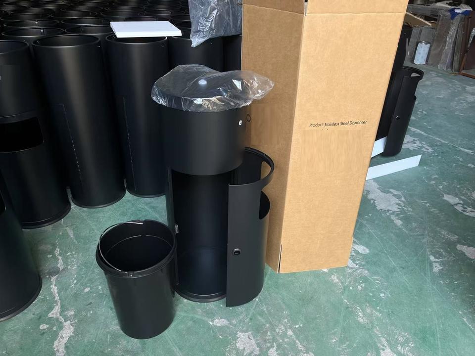Stainless Steel Gym Wipe Dispenser with Built-in Trash