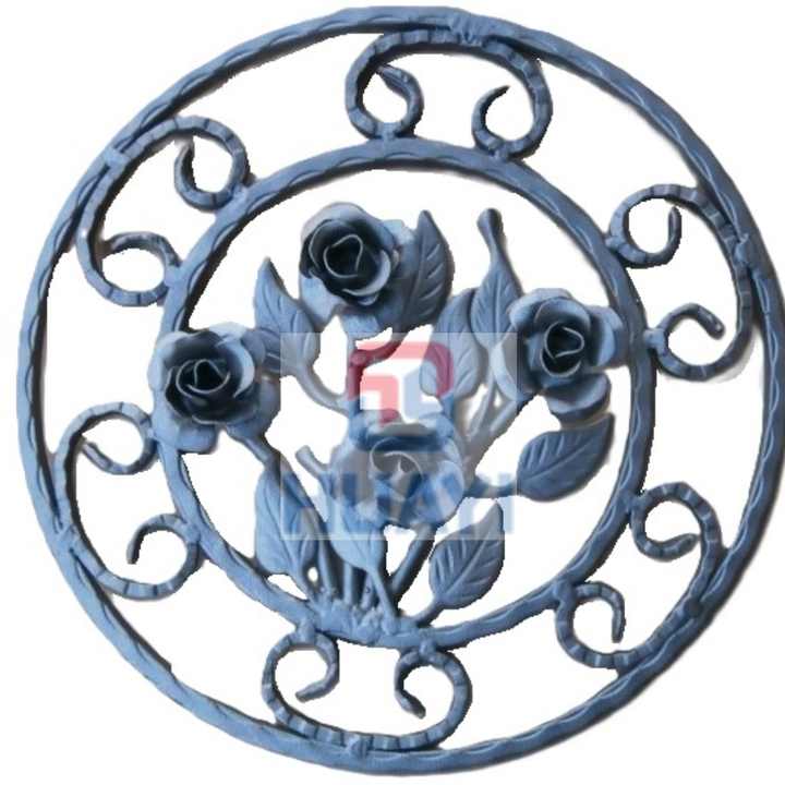Weldable Wrought Iron Flowers Pattern Artistic Double Ring Design for ...