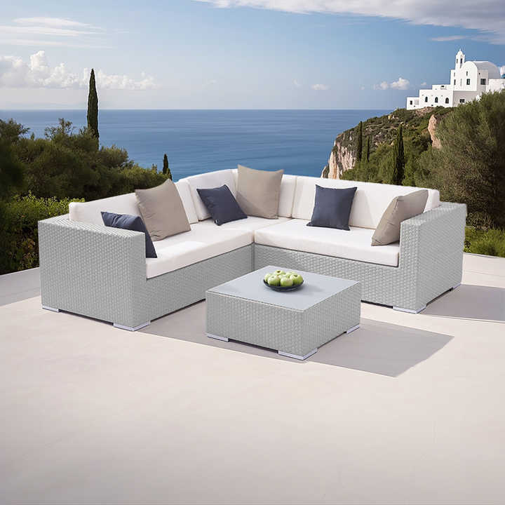 Modular L-shaped Patio Garden Sectional Seating Couch Furniture All ...