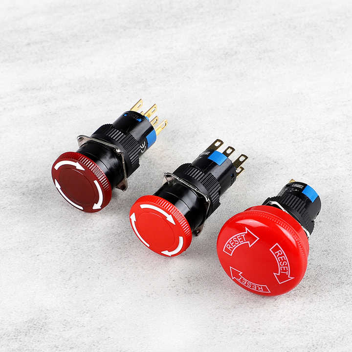 16mm Bright Red E-Stop Switch Turn Lock 1no1nc Emergency Stop Rotary ...