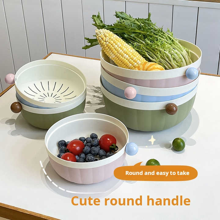 Multifunction Home Kitchen Aesthetic Plastic Colander Layered Veggie ...