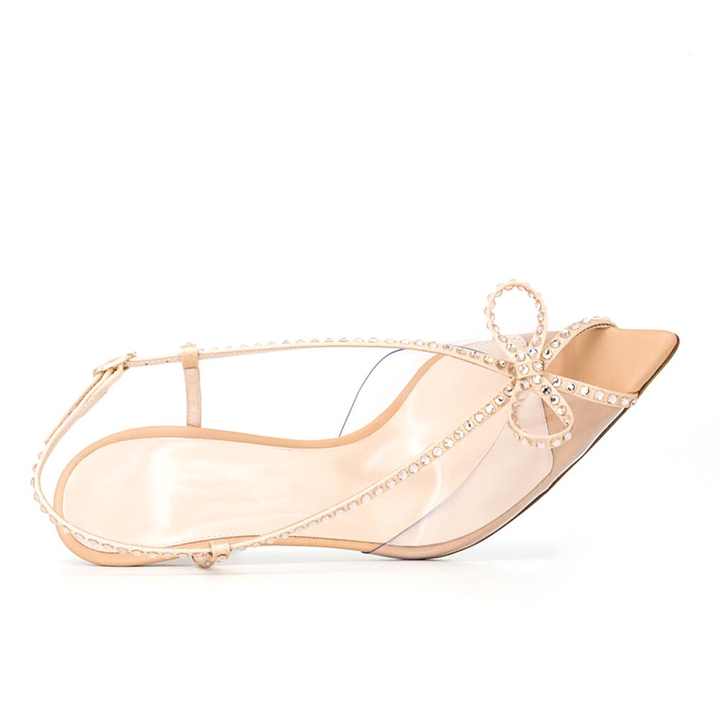 Pointed Toe Rhinestone Crystal Stone Jewelled Shoes