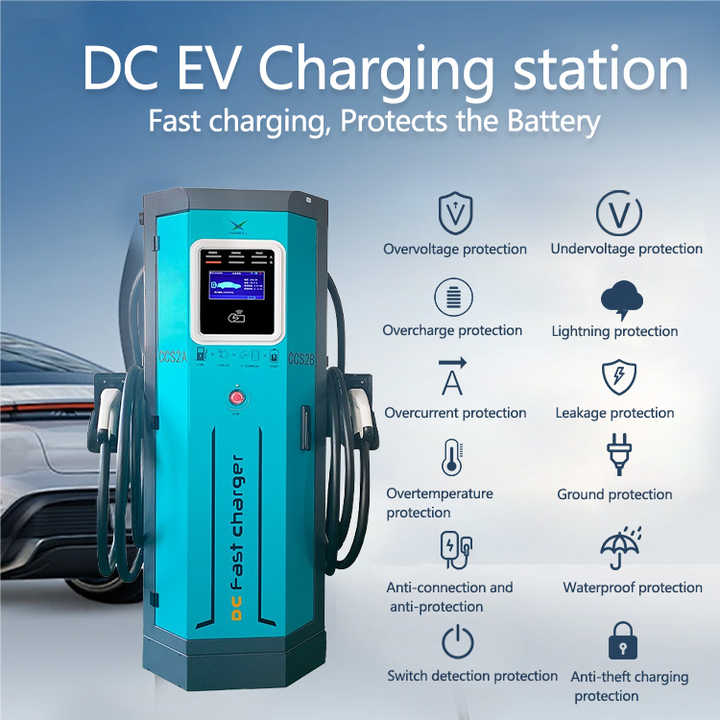 High Performance Electric Car Charger GBT CCS2 CCS1 CHADeMo IP54 New Energy 60KW-240KW Piles DC ...