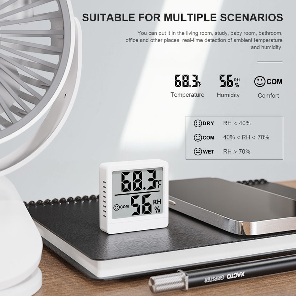 LCD Electronic Display Thermometer Monitor Humidity Digital ...
