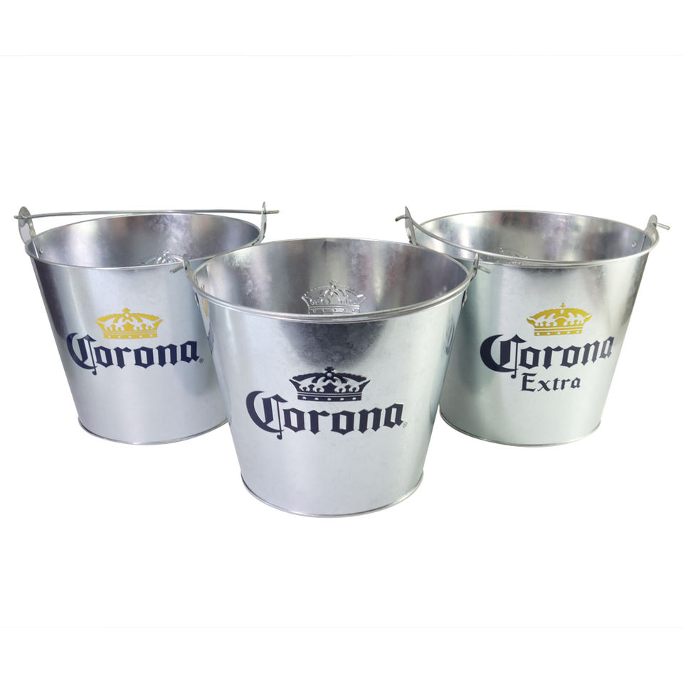 5L CORONA Ice Bucket - Eco-Friendly Metal Tin for 6 Bottles
