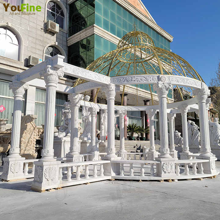 Luxury Marble Gazebo - Perfect for Outdoor Decor & Relaxation