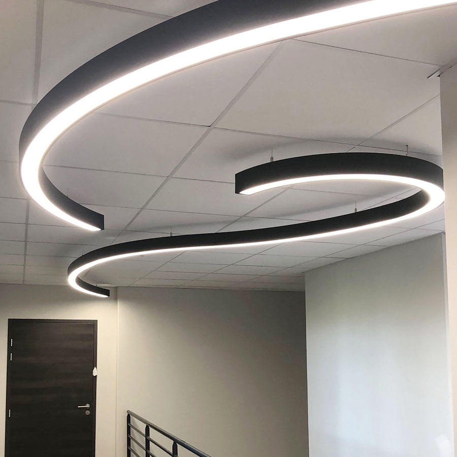 Architectural Lighting S Shape Curved LED Linear Light with Dimming ...