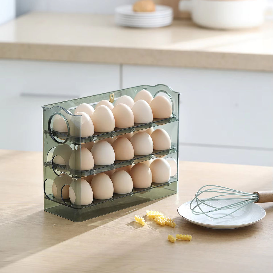 30 Grids 3 Tier Egg Organizer - Efficient Storage Solution