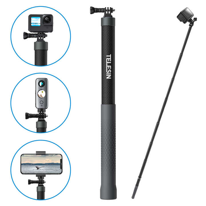 Telesin 3m Carbon Fiber Selfie Stick For Gopro & Insta360