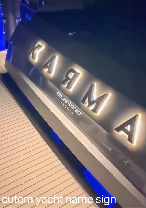 Custom LED Boat Name - 3D Metal Letter Backlit Sign