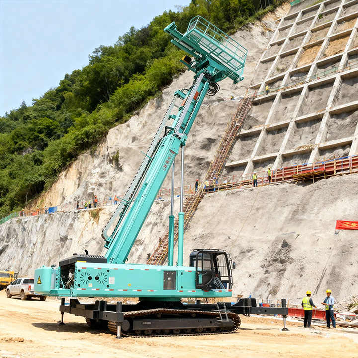 Heavy Duty Hydraulic Slope Anchoring Drilling Rig with Telescopic Arm ...