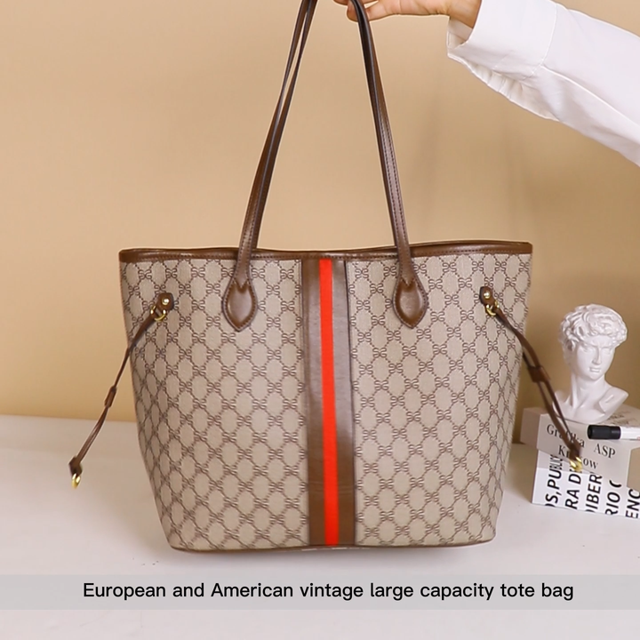 Retro Large Capacity Tote Bag - All Seasons & Anti-theft