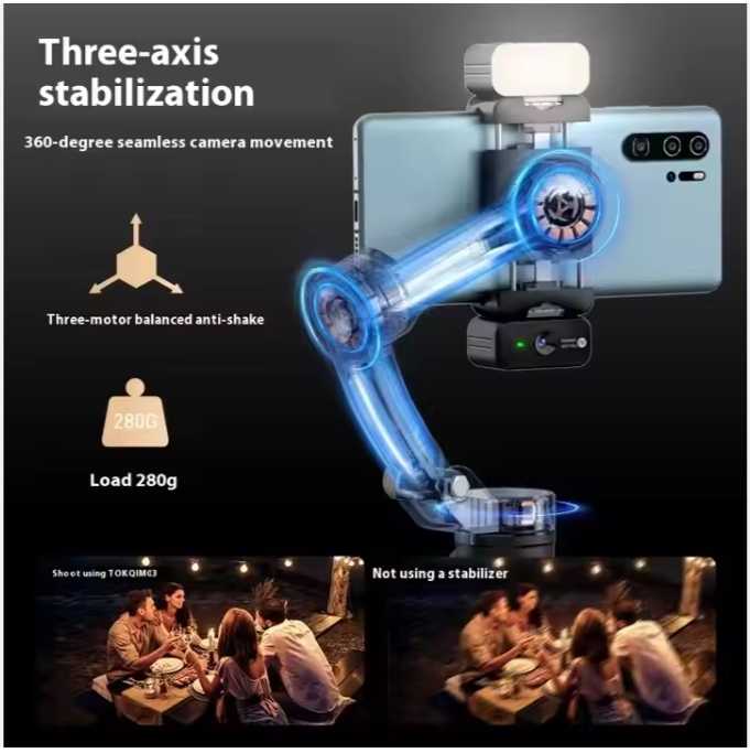 M03 AI Tracking Handheld Gimbal for Smartphone 3-Axis Anti-Shake Light ...