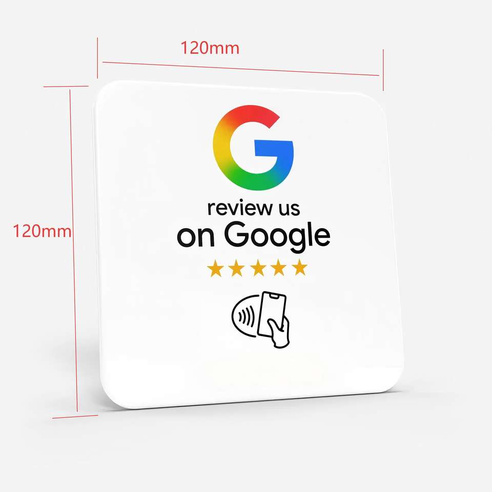 RFID Interface QR Code PVC NFC Google Review Plate for Restaurant ...