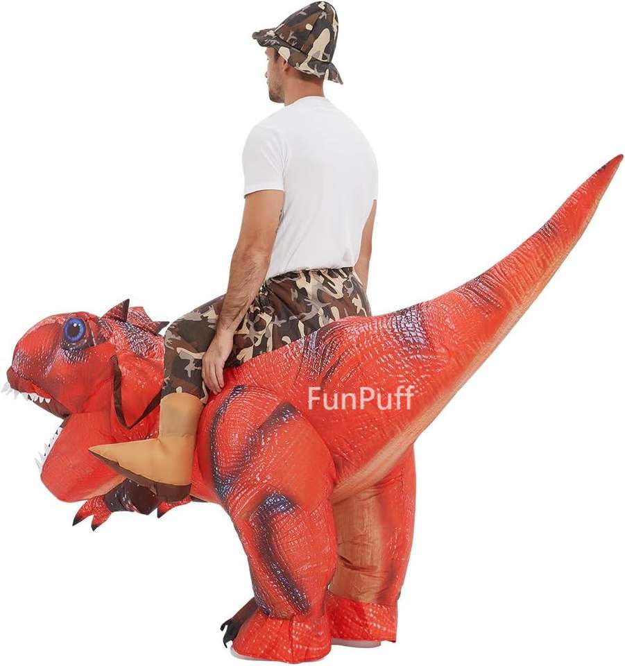 FunPuff PVC Inflatable Dinosaur Costume for Adults Funny Blow-up Women ...