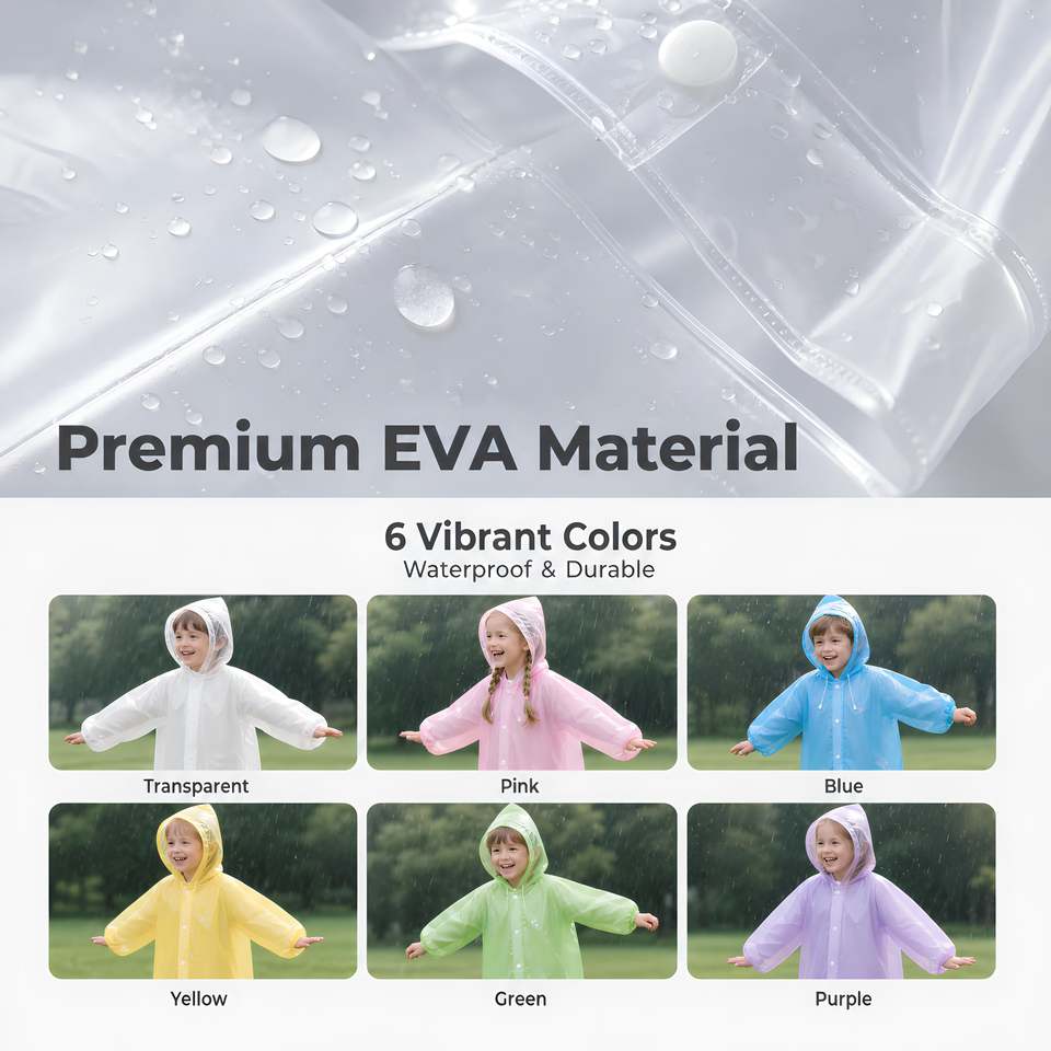 Factory Wholesale Kids EVA Raincoat Custom Logo Reusable Waterproof ...