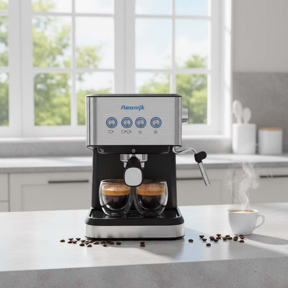 Household Coffee Maker Machine 1.5L 15 Bar Espresso Machine Semi ...
