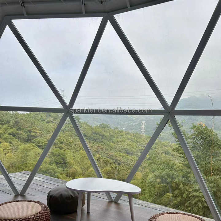 Outdoor Luxury Resort Lodge Glass Hotel Glamping Tent Domes With Glass ...