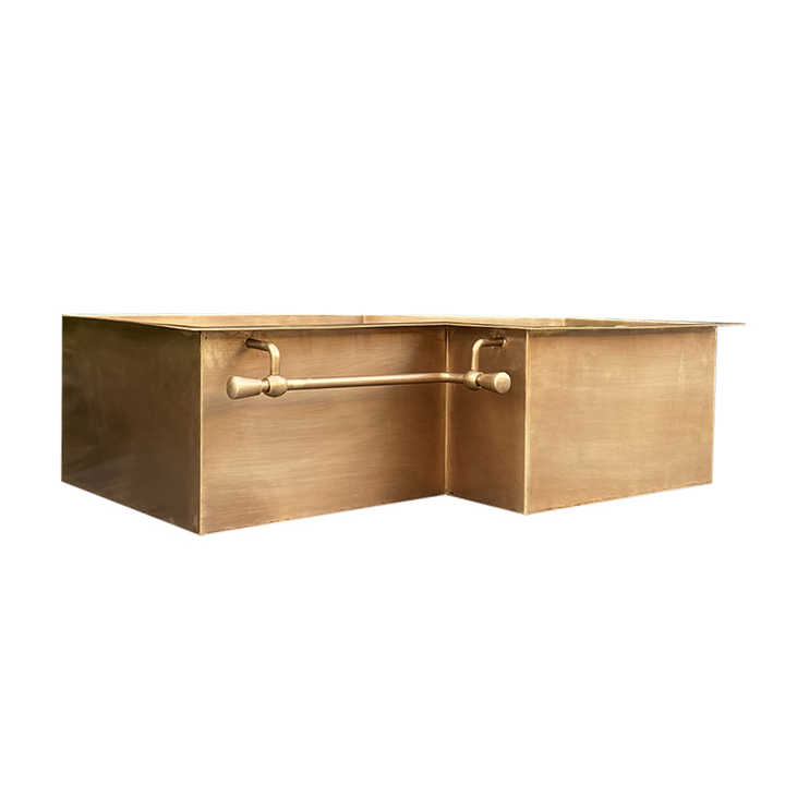Luxury Corner Copper Sink - Brushed Brass Butterfly Design
