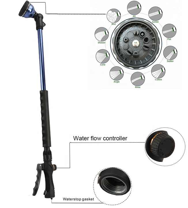 SUNSHINE High-Pressure Metal Garden Sprayer Watering Wands Extension ...
