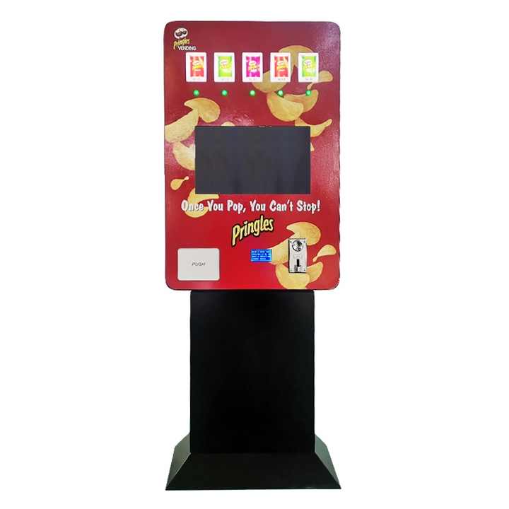 Small Metal Pringles Vending Machine with Stand & Cola Cans
