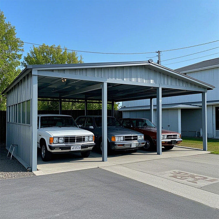 Double Car Sectional Steel Structure Automatic Garage Easy Assembly ...