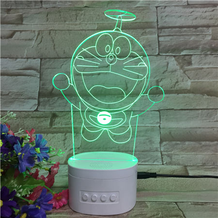 Acrylic Table Lamp 3D Doraemon - 7 Color Changing LED Light