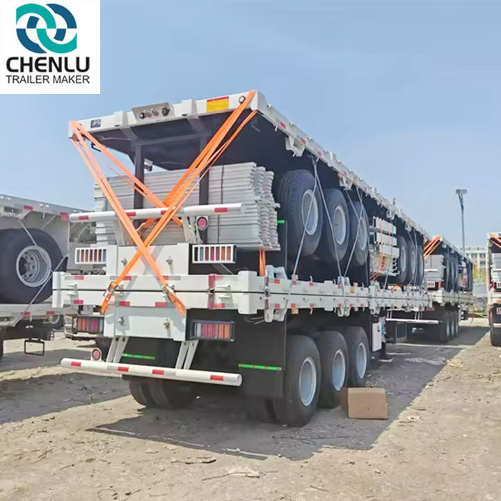 30ton 60 Tons 80 Ton 40ft 45ft Container Shipping Flat Bed Semi Truck ...