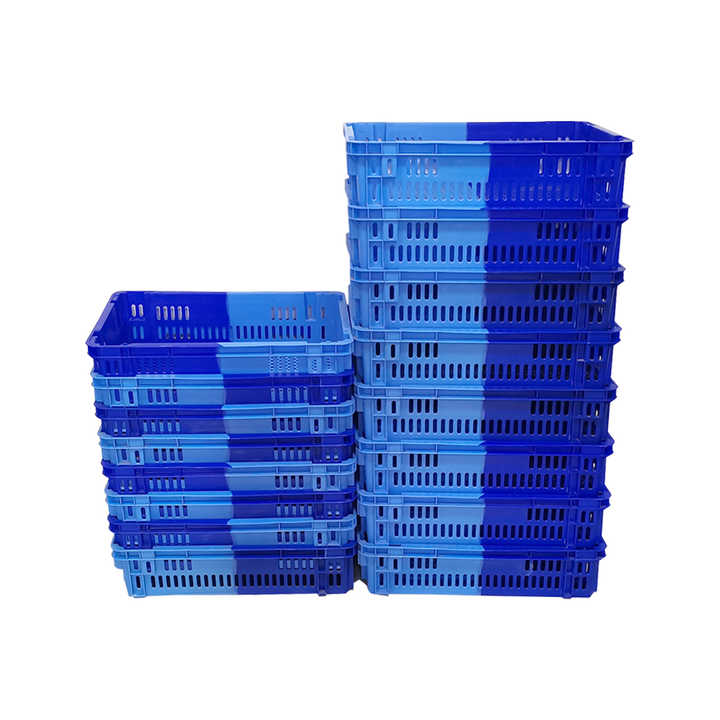 Stackable Ventilated Plastic Storage Basket Nestable Mesh Moving Crates ...