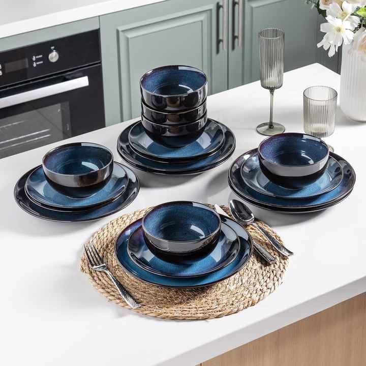 Reactive Blue Kiln Glazed Restaurant Dinnerware Sets Tableware ...