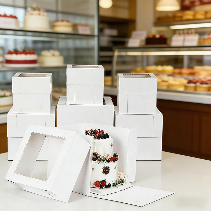 10/12inch Cake Box Cardboard Carrier Box Tall Cake Boxes with Window ...