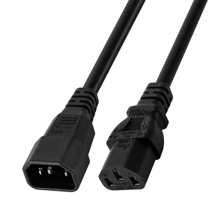 Power Cord C14 to C13 Female to Male IEC Extension Connector for ...