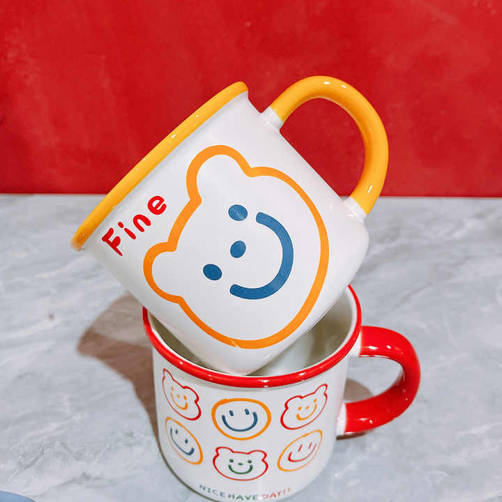 Custom Insta-style stick figure classic mug Bear cute cartoon ceramic ...