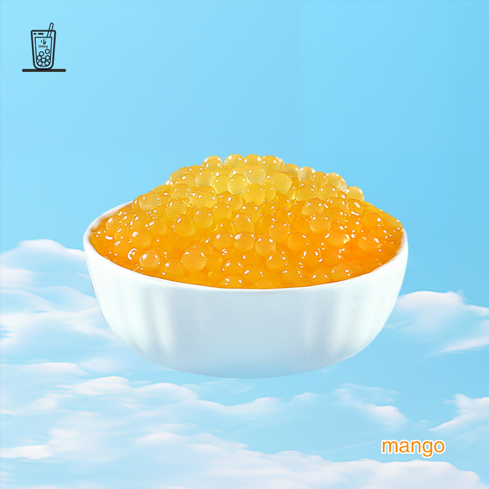 DOKING Boba Caviar Shaped mango Flavor Popping Boba Pearl Bubble Tea ...