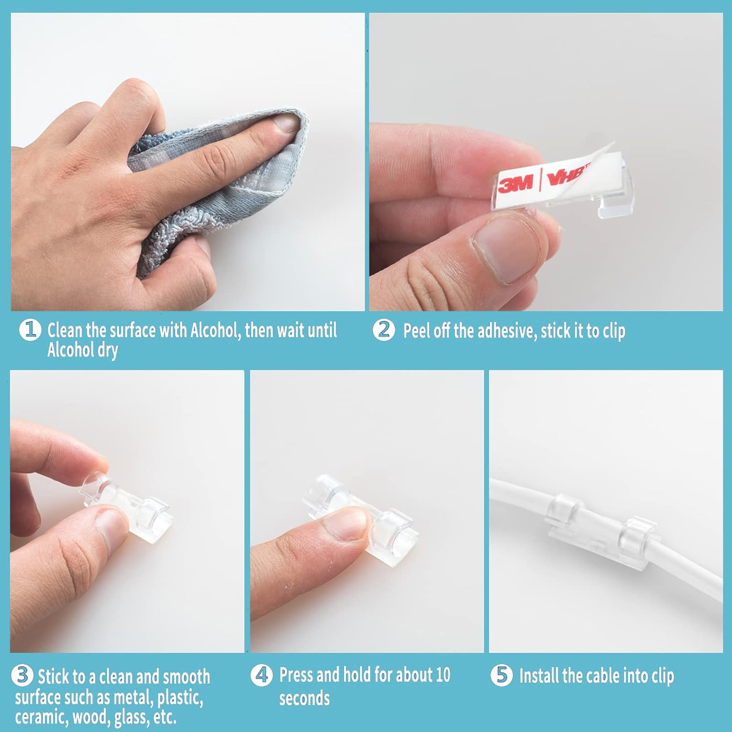 Versatile Cable Clips - Organize Your Cords Efficiently