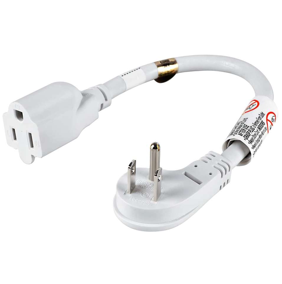 1Feet 16 Gauge Flat Plug Heavy Duty Extension Cord Outlet Saver 3-Prong ...