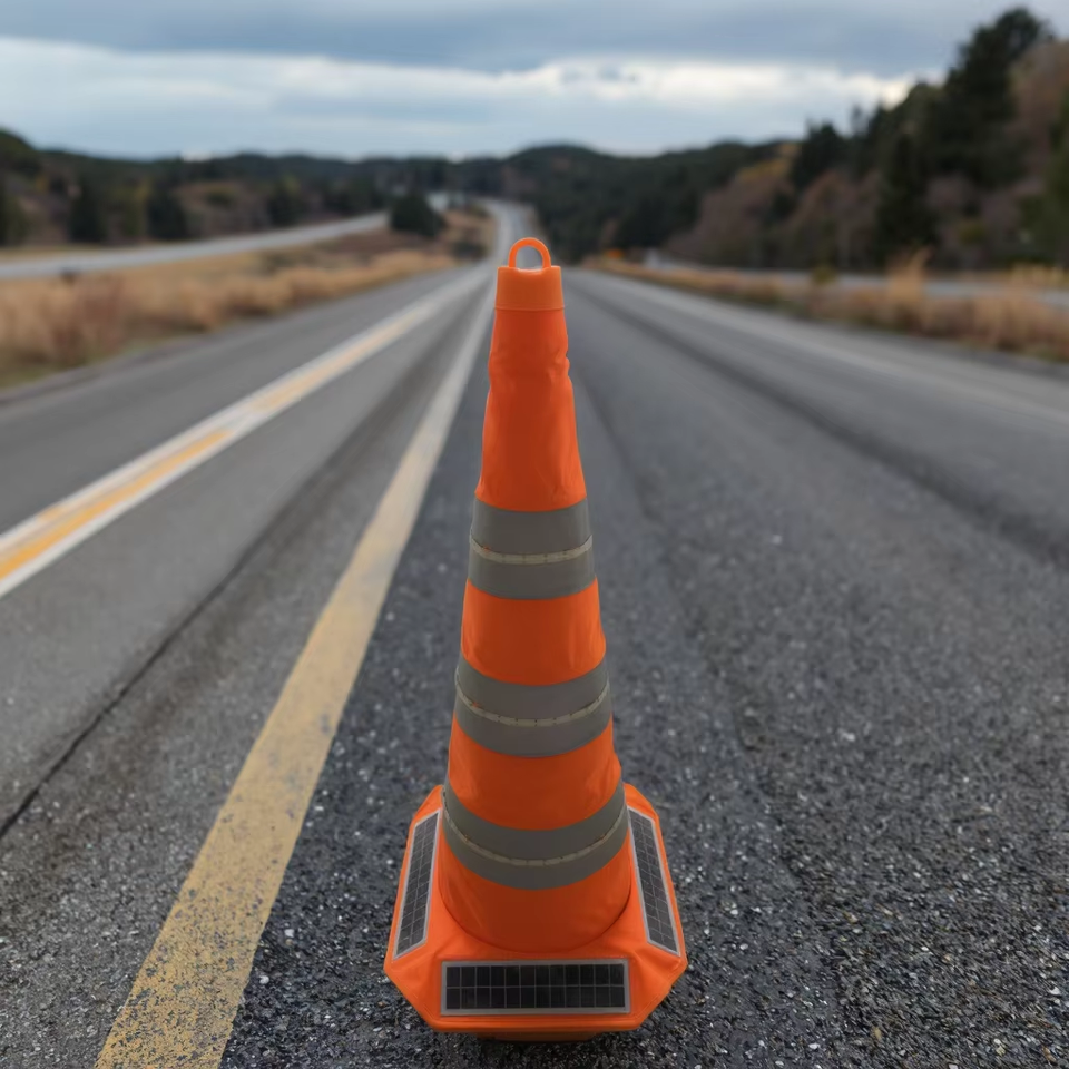Rechargeable Solar Telescopic Road Cone Barrier Warning Lights ...