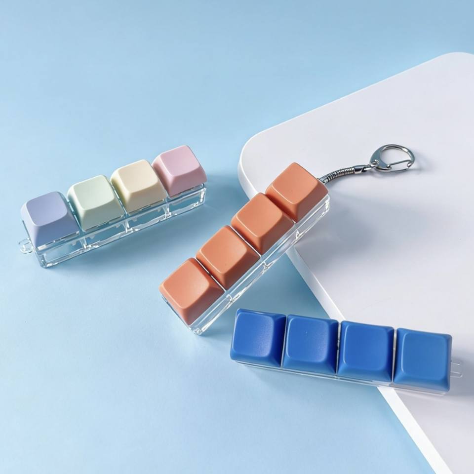 Creative Keyboard Keycap Fidget Squeeze Toy Keychain, Cute Stress ...