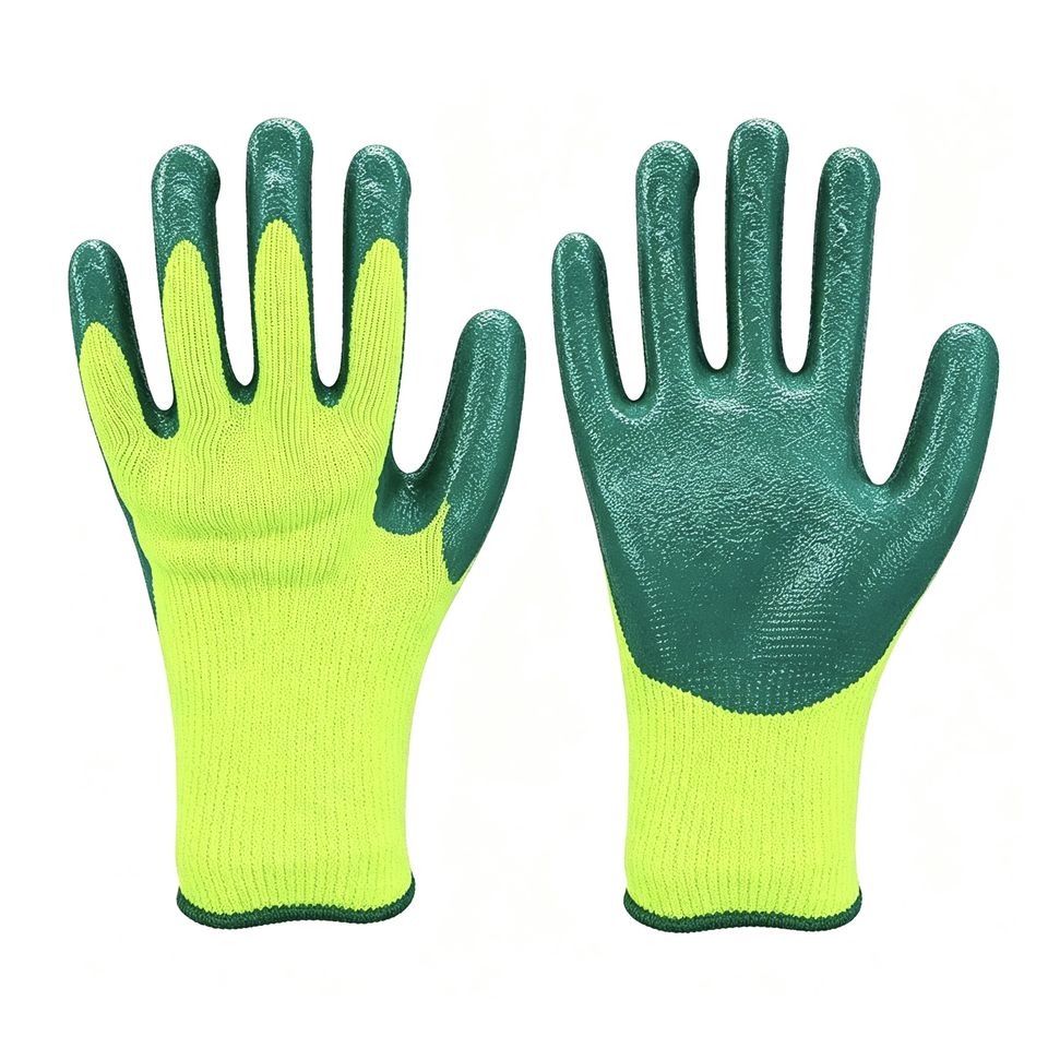 Thickened Latex Wrinkled Labor Protection Gloves Rubber-Coated Wear ...
