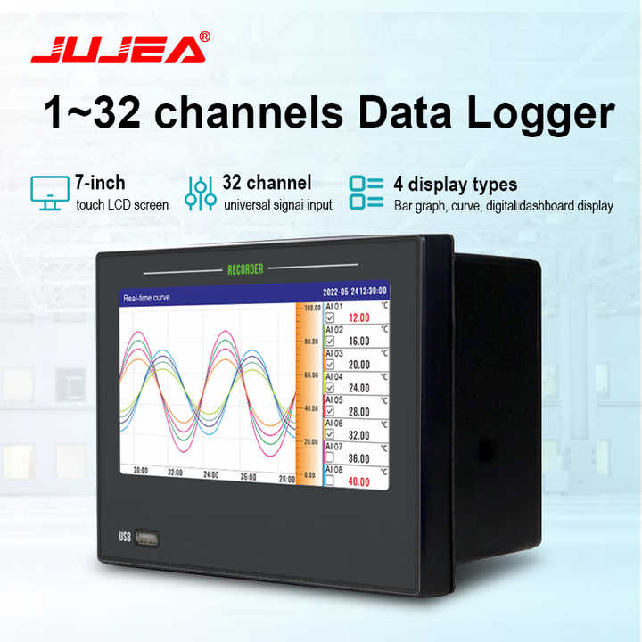 16 32 Channels RS485 Modbus USB Data Recorder Controller