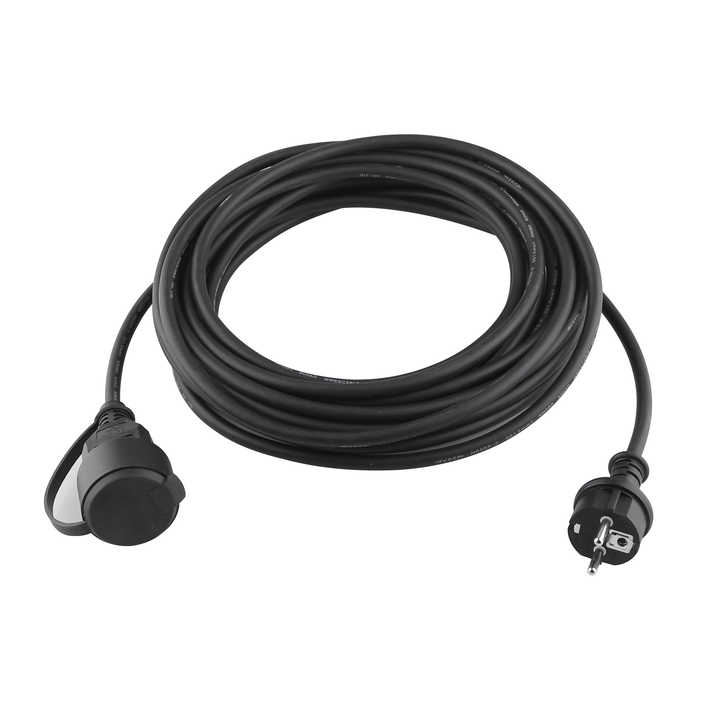 10 m H05RR-F 3G1.5 Black Power Extension Cable 230V 16A IP44 Protective ...